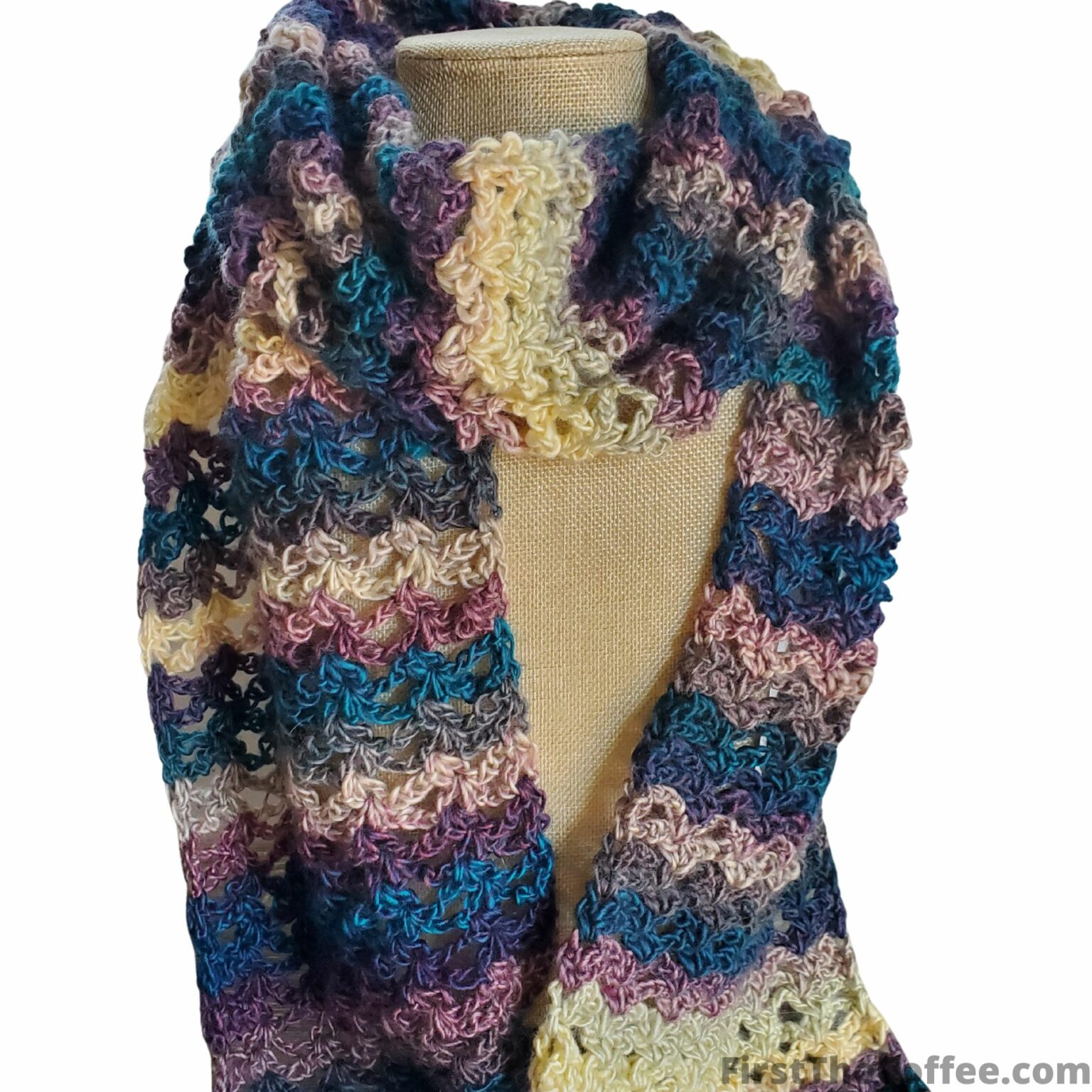 Alternating Post Scarf - Easy Crochet Scarf Pattern - First The Coffee Crochet