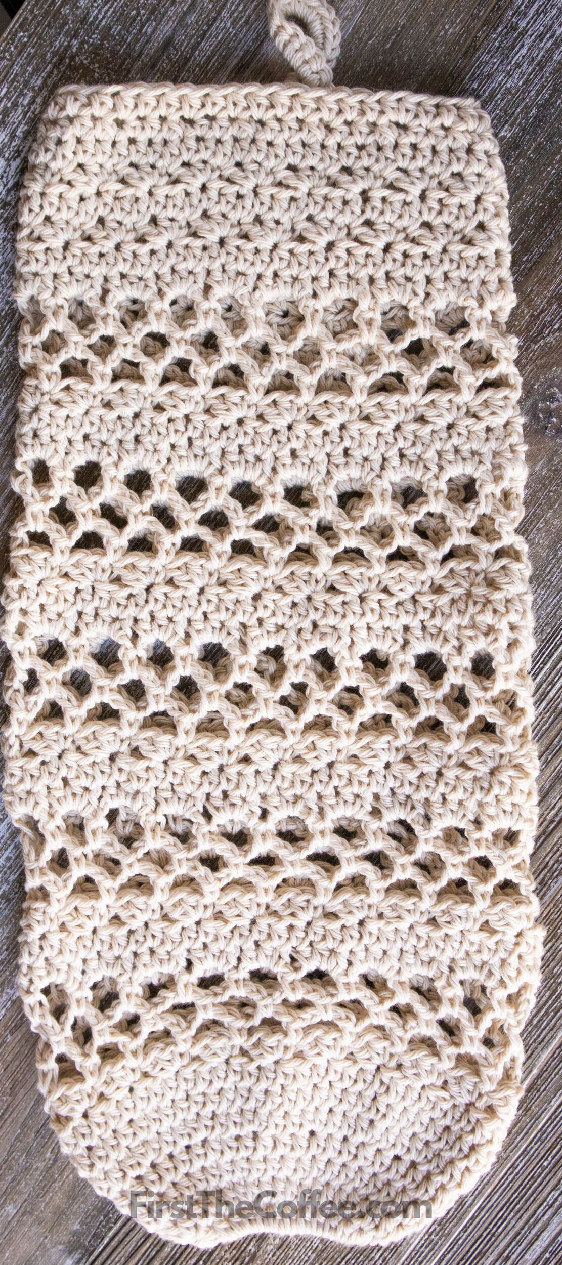 Easy Farmhouse Style Crochet Bag Dispenser Pattern - First The Coffee ...