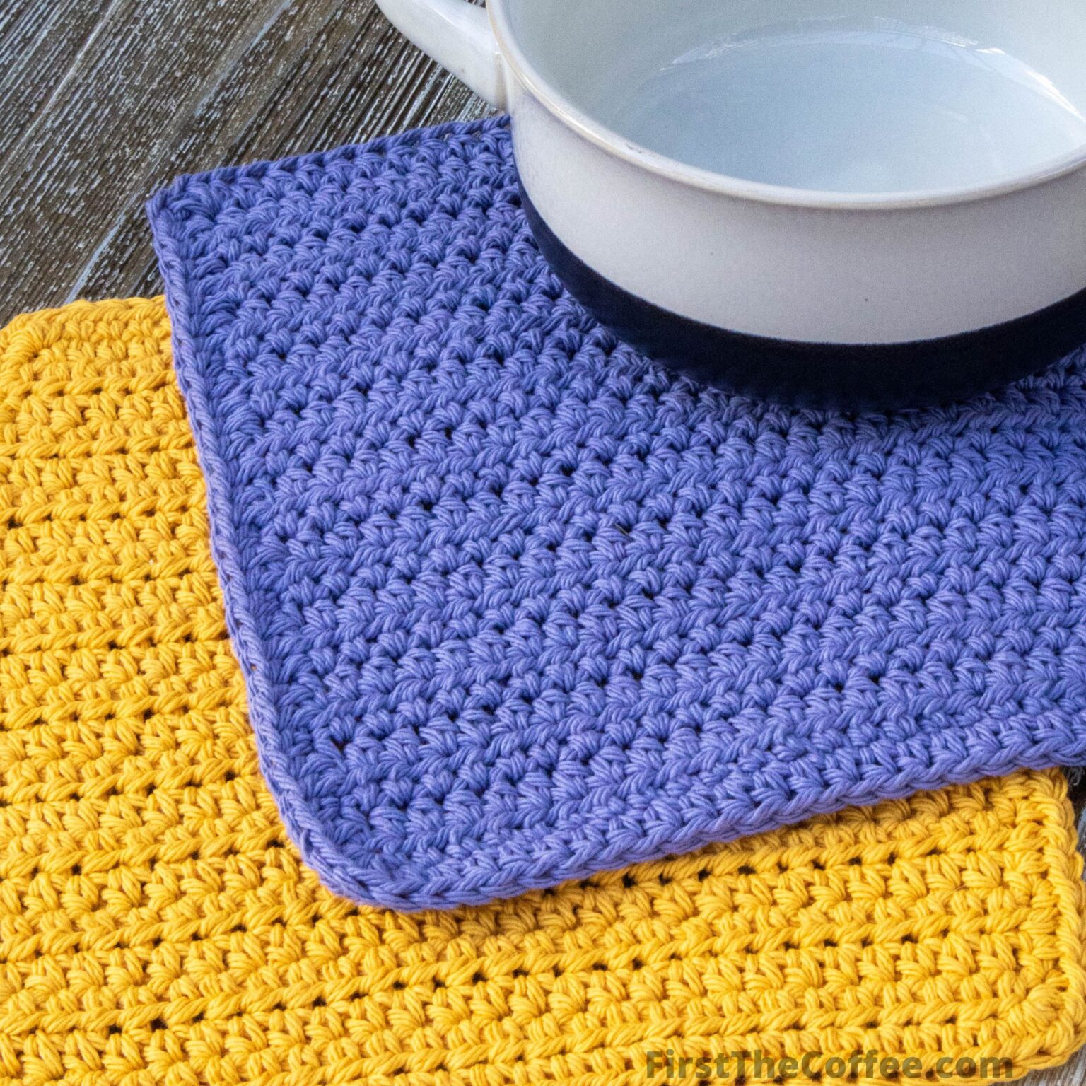 Half Double Crochet Dishcloth Pattern - First The Coffee Crochet