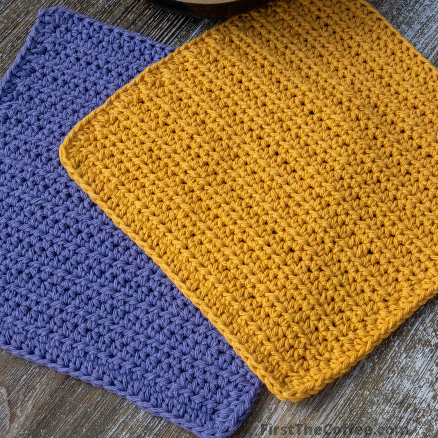 Half Double Crochet Dishcloth Pattern - First The Coffee Crochet
